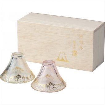 Sakazuki Sake Glass Set Fuji Pink White 【Wooden Boxed】 - SAKETALK Shop