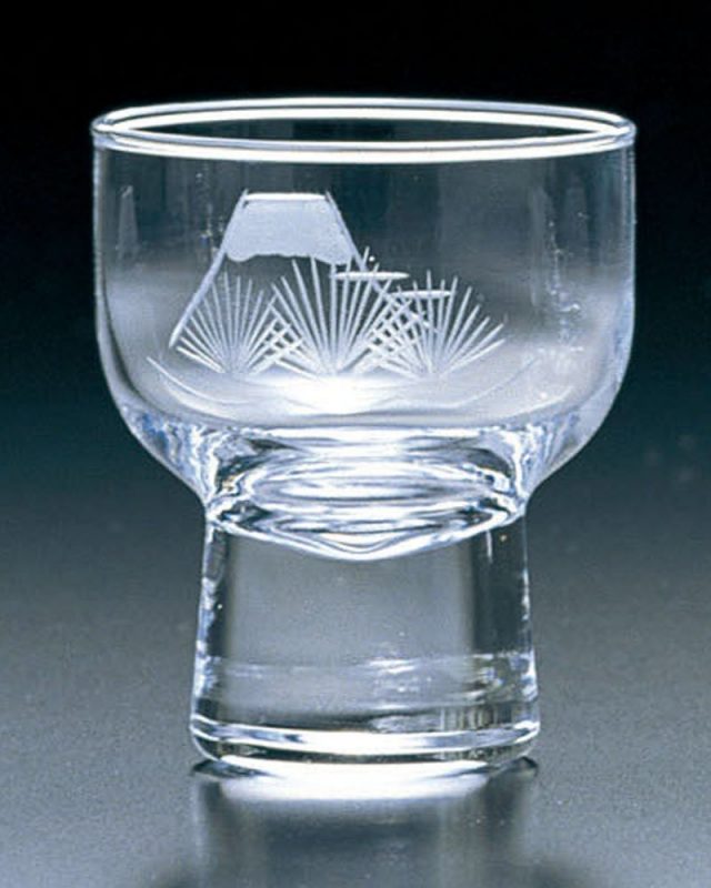 Kiriko Ochoko Clear Sake Glass Fuji Pine - SAKETALK Shop