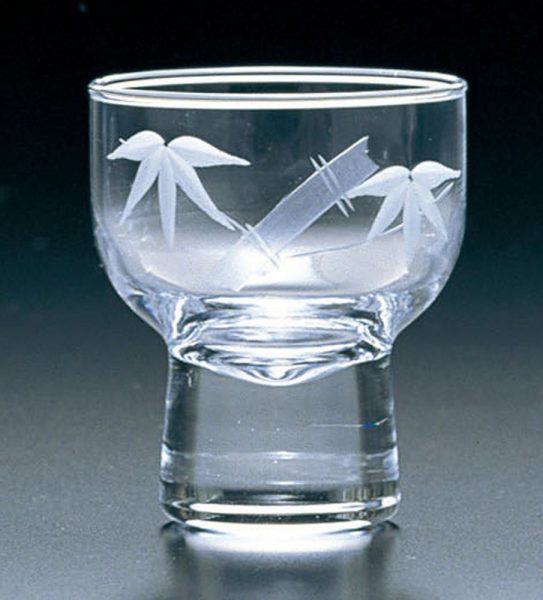 Kiriko Ochoko Clear Sake Glass Bamboo - SAKETALK Shop