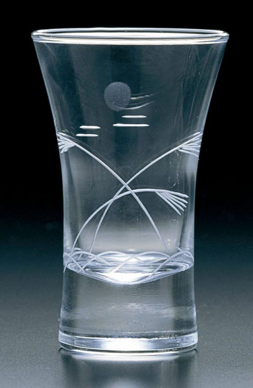 Kiriko Tall Clear Sake Glass Moon 【Toyo-Sasaki Glass】 - SAKETALK Shop