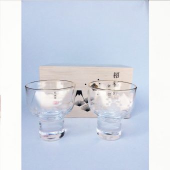 Edo Kiriko Clear Sake Glass Set 【Wooden Boxed】 - SAKETALK Shop