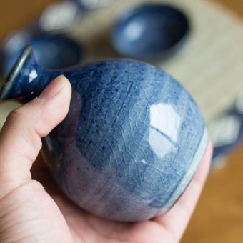 Cold Sake Set Ice Pocket Purple 【Paper Boxed】 - SAKETALK Shop